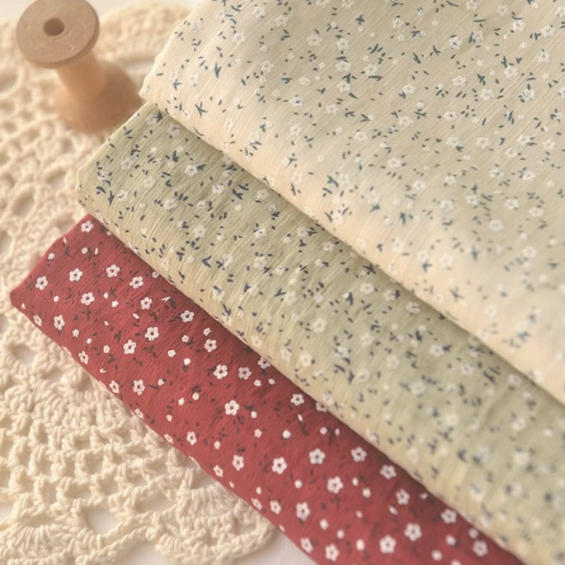 4-Colors-To-Choose-Little-Flower-Print-Polyester-Cotton-Fabric-For ...