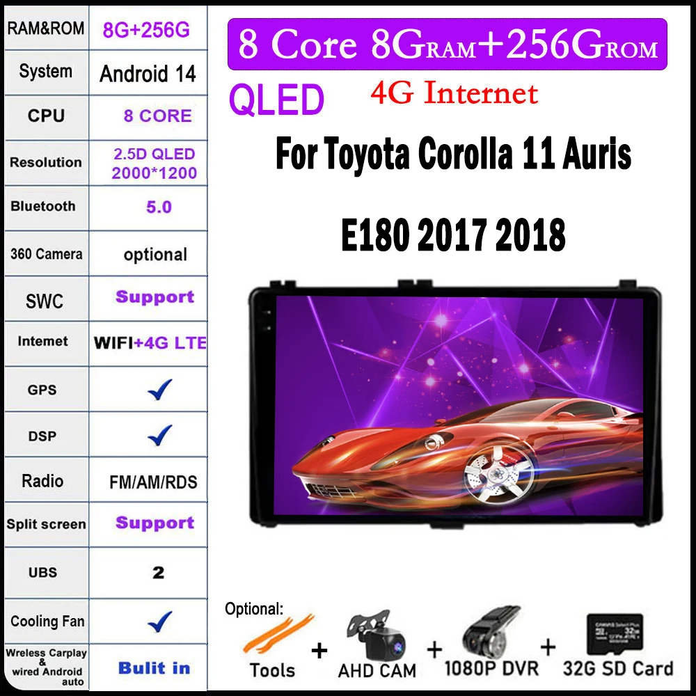 10-Inch-Android-14-For-Toyota-Corolla-11-Auris-E180-2017-2018-Car-Radio ...