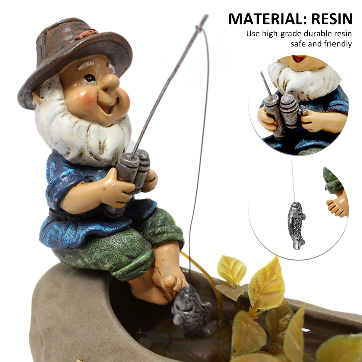 Fishing Gnome Garden Gnome Statue Naughty Gnome Garden Figurine Dwarf ...
