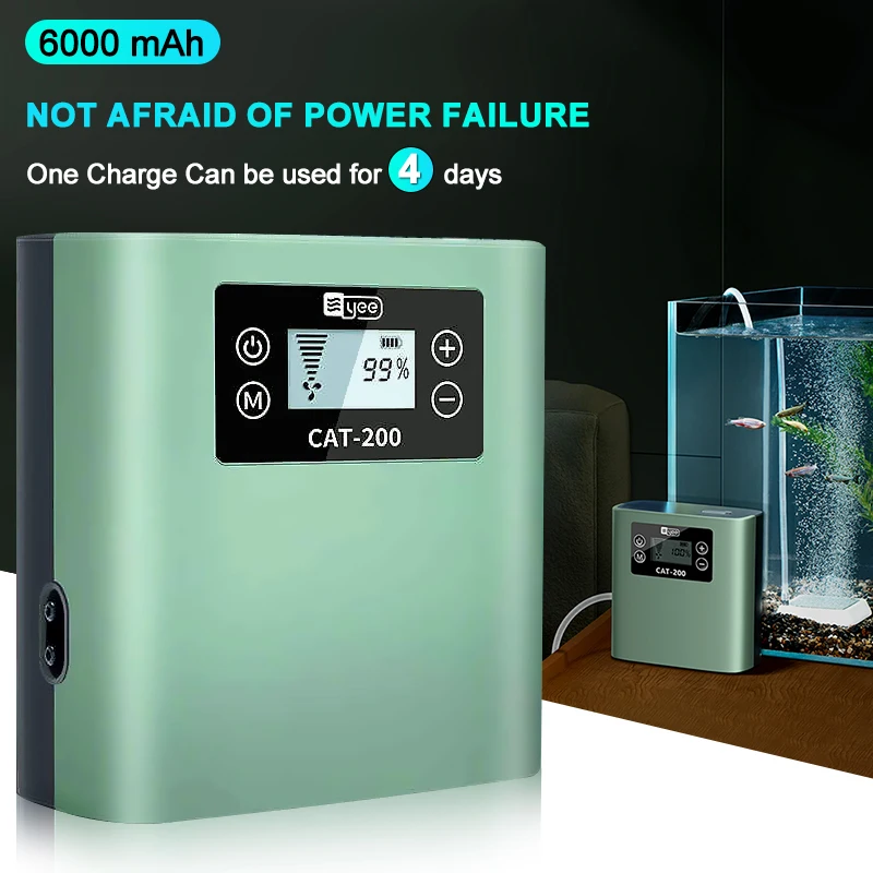 Ultra Silent Aquarium Aerator Lithium Battery Outdoor Fishing Oxygen ...