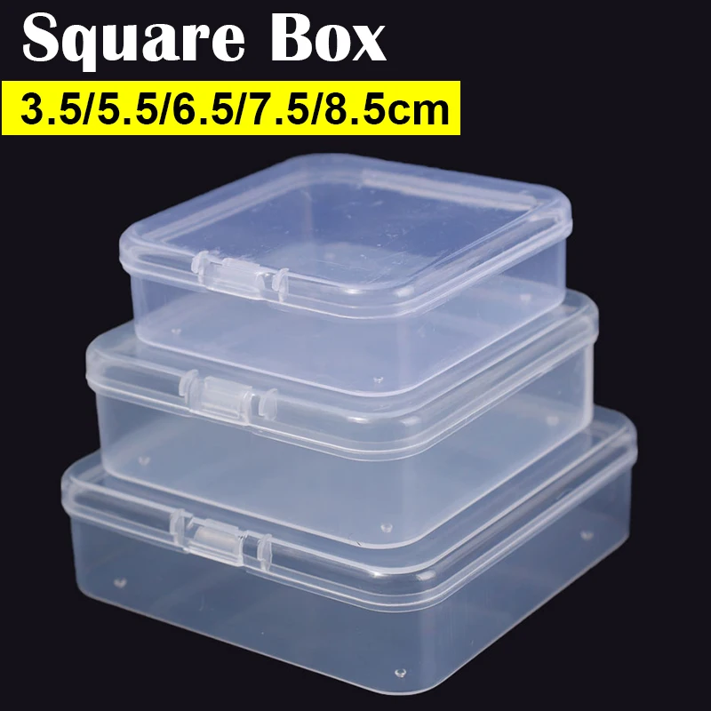 1pc Square Smal Boxes Clear Plastic Jewelry Storage Case Container ...