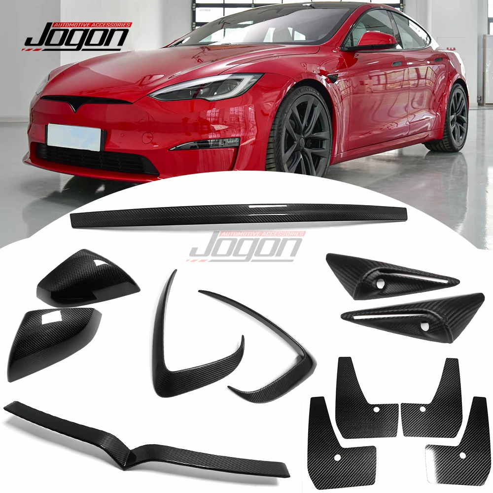 For-Tesla-Model-S-2021-2023-Dry-Carbon-Fiber-Rearview-Mirror-Cover ...