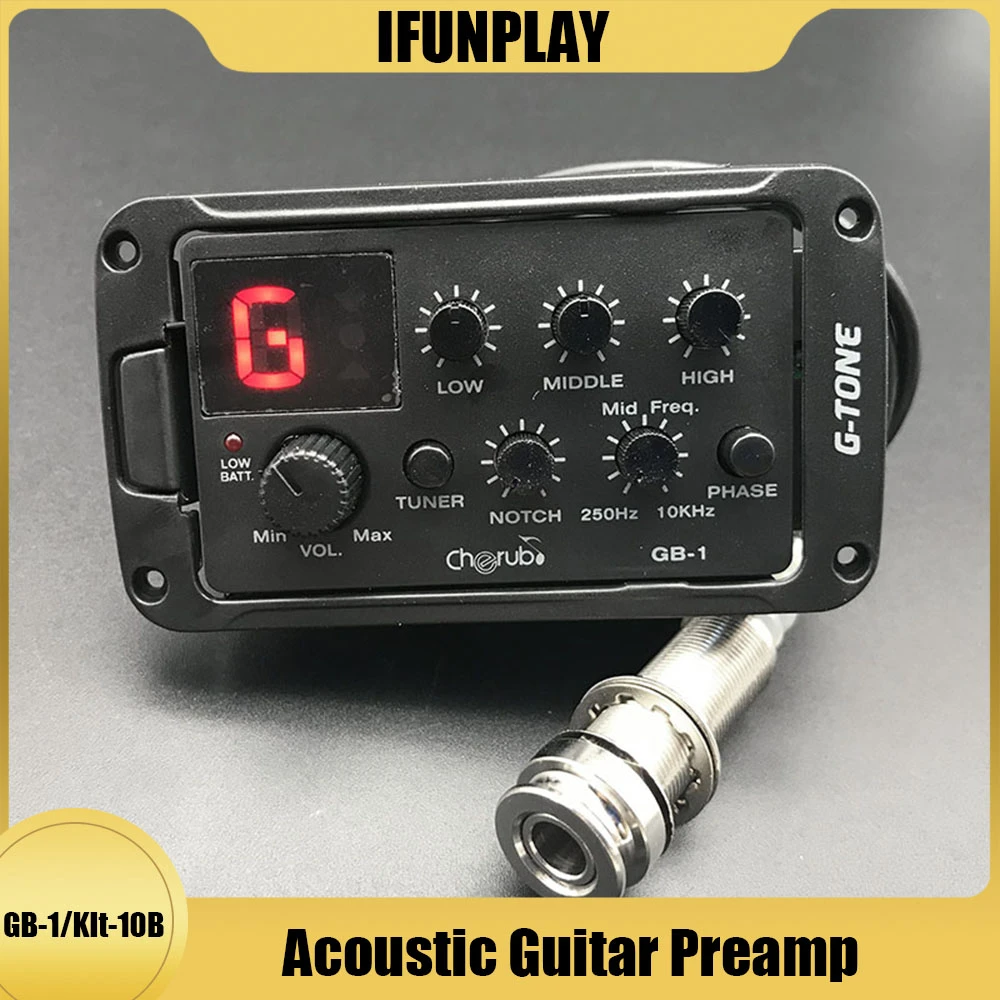 New Cherub Acoustic Guitar Preamp Guitar Equalizer 3-band Eq With Tuner ...