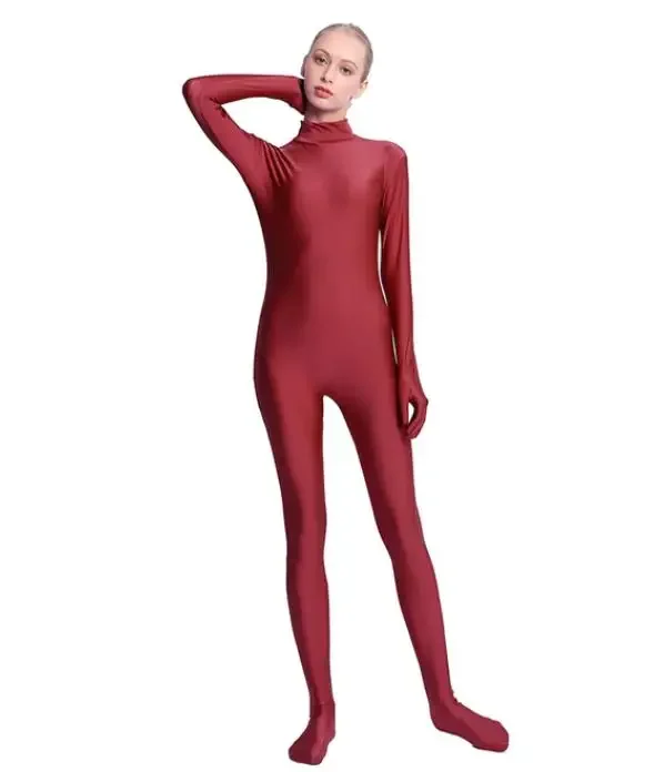 SPEERISE Body de licra con pies para mujer, mono Zentai sexy de cuello ...