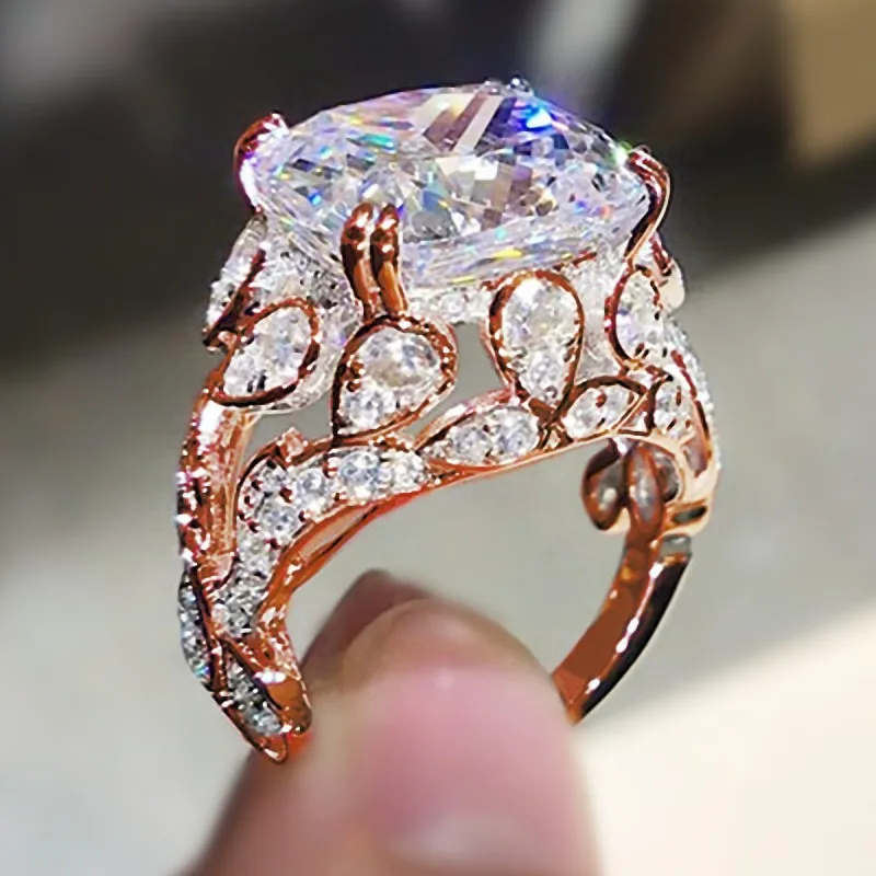 Huitan Creative Hollow Design Gorgeous Cubic Zirconia Rings for Women ...