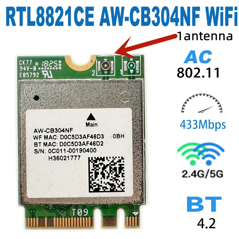 AW-CB304N RTL8821CE 802.11ACWiFi BT 4.2 combo adapter card Wireless ...