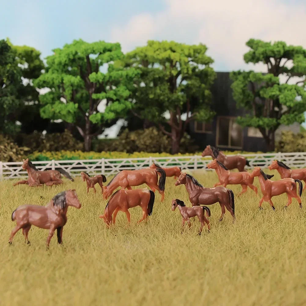 10PCS-1-87-HO-Scale-Miniature-Farm-Animals-Painted-Horses-Model-DIY ...