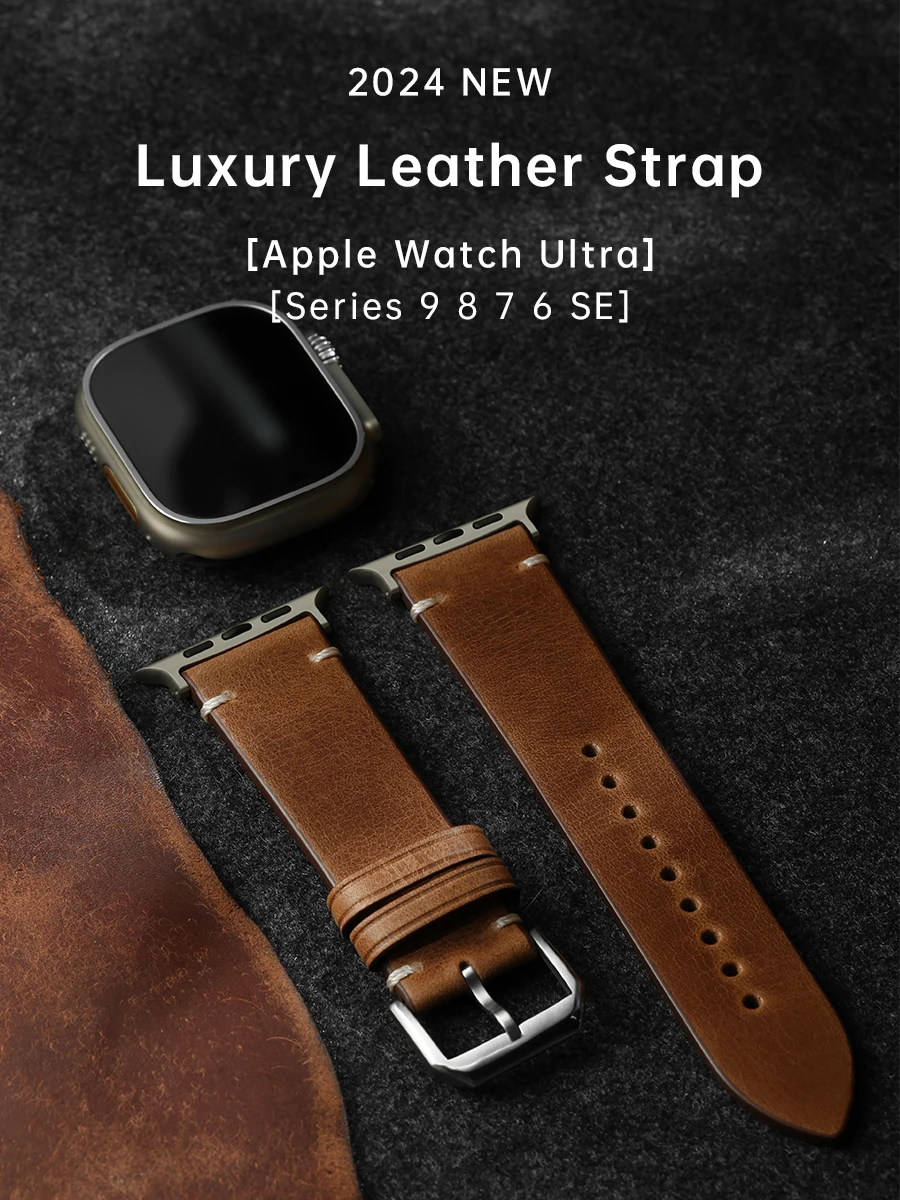 Luxury-Leather-Watch-Strap-for-Apple-Watch-Ultra-49mm-Series-9-8-7-6-SE ...