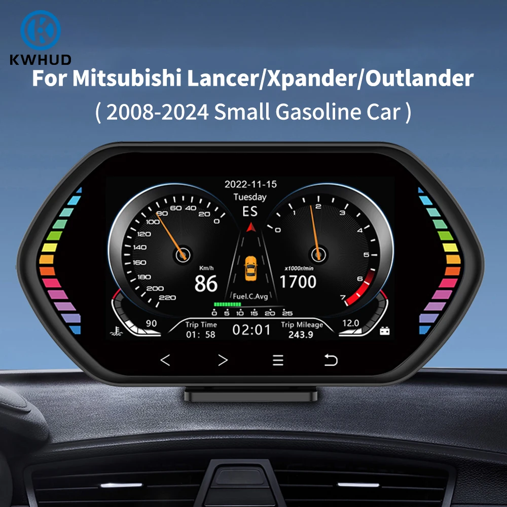 KWHUD-HUD-OBD2-Display-Car-Speedometer-RPM-Volt-Slope-Meter-Gauge-for ...