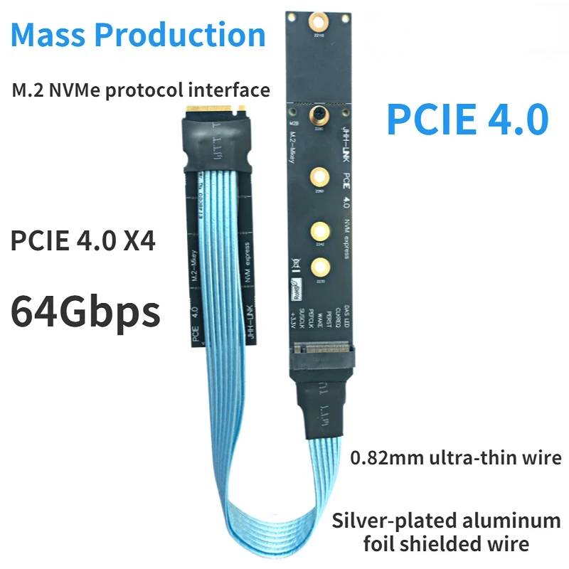High-Speed-64Gbps-Gen4-30AWG-Silver-Plated-Shielded-M-2-NVMe-M-KEY-PCIE ...