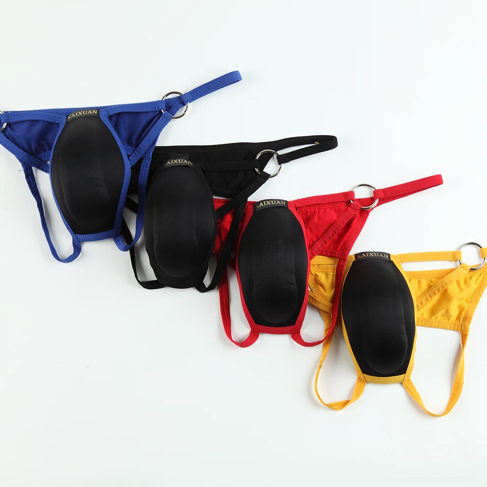 남성 끈 팬티 섹시한 속옷 비키니 코튼 팬티 페니스 파우치 컵 스펀지 패드 강화 Jockstrap Man G String ...