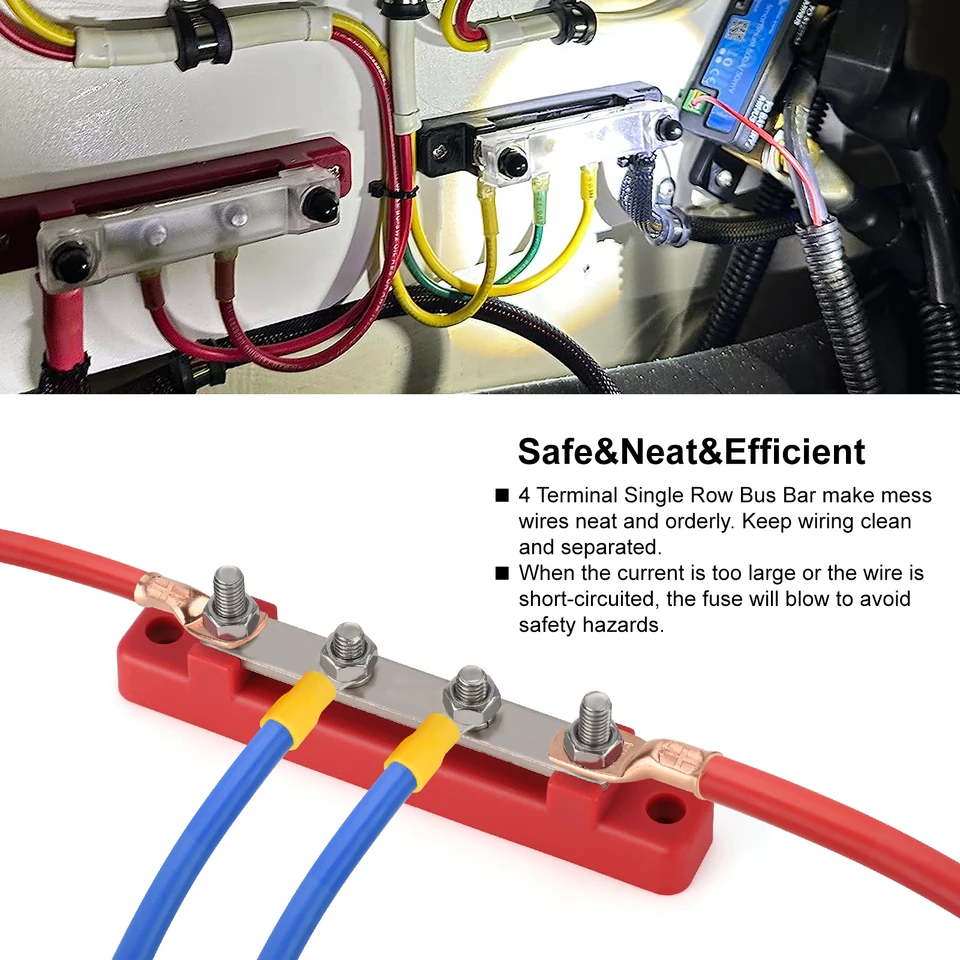 Busbars 12v Power Distribution Block Busbar With Cover 150A Marine s ...