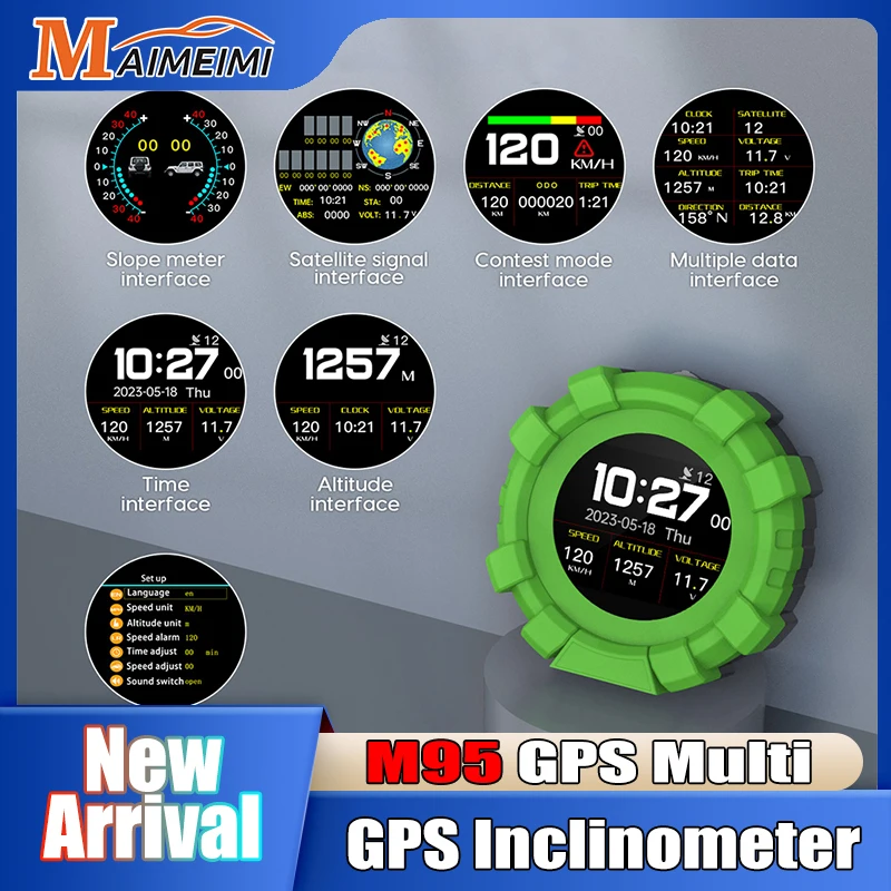 HD-M95-HUD-GPS-Multifunction-Inclinometer-Speedometer-Car-Slope-Meter ...