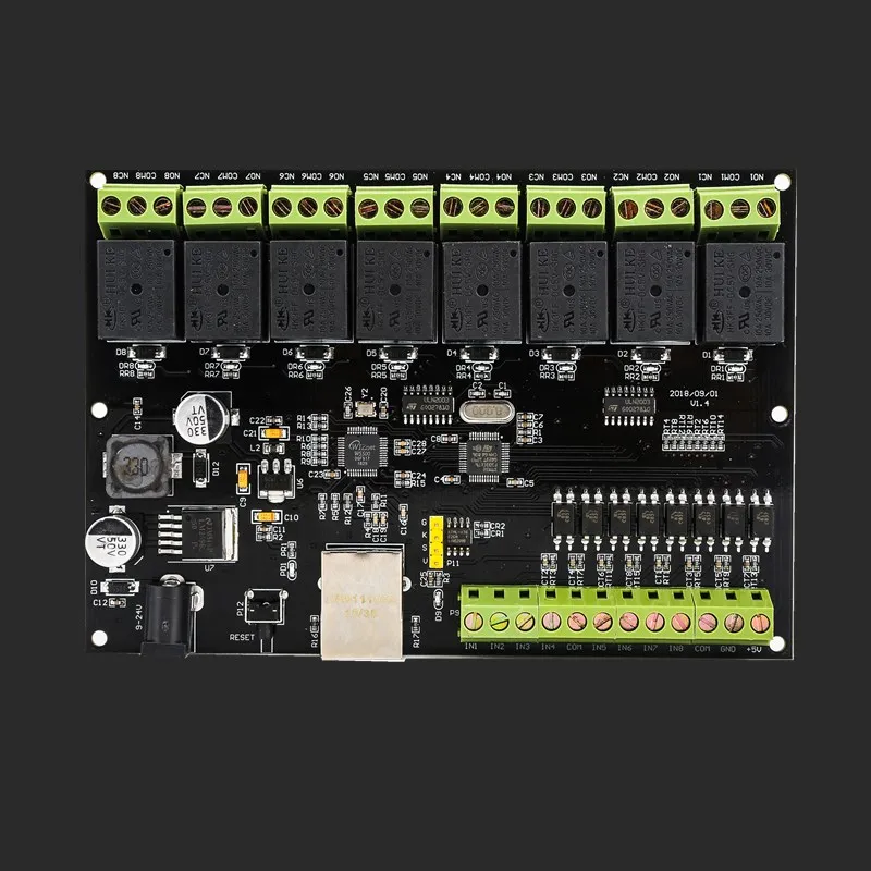 8 way network relay Ethernet relay MODBUS TCP access control controller switch transparent ...