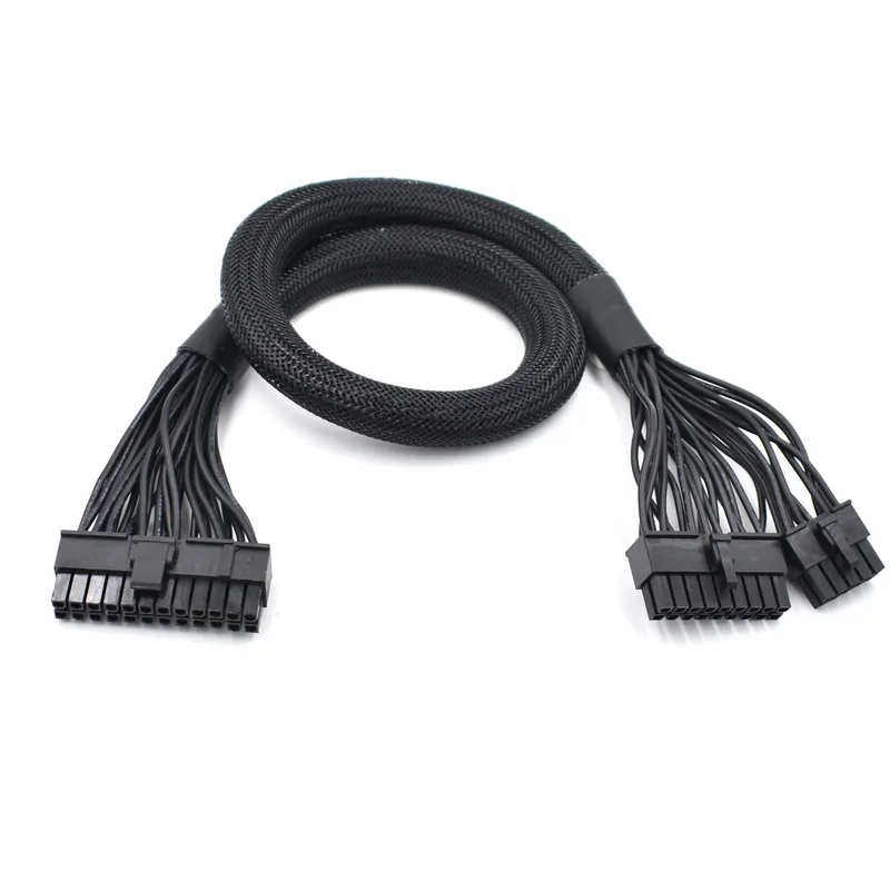 M/B 18 Pin+10 Pin to ATX 24 Pin motherboard PSU Power Sleeved Cable for ...