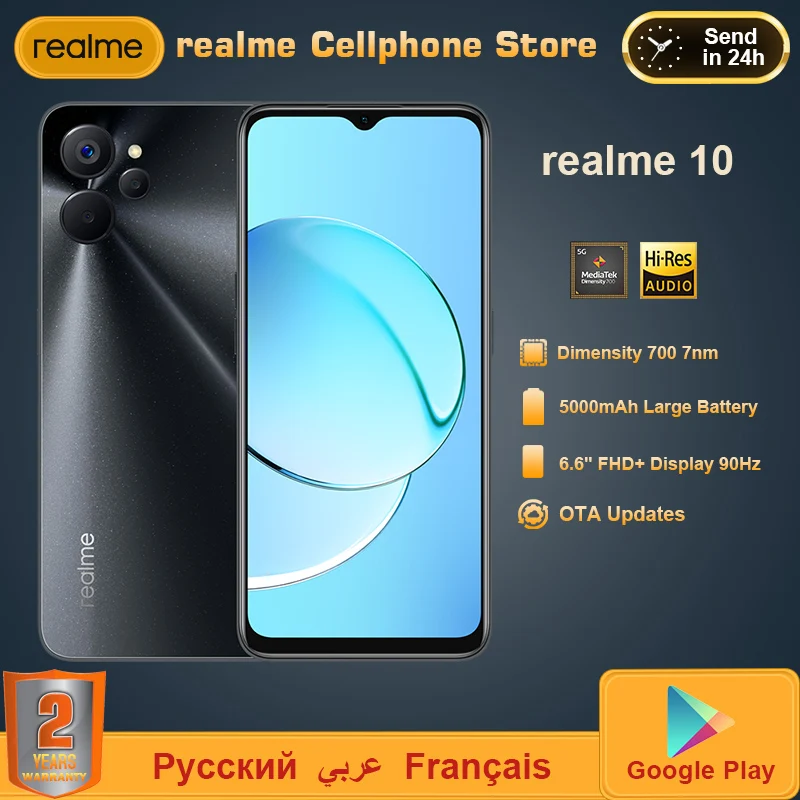 New Realme 10 5g Mobile Phone Dimensity 700 50mp Camera 5000 Mah Lager ...