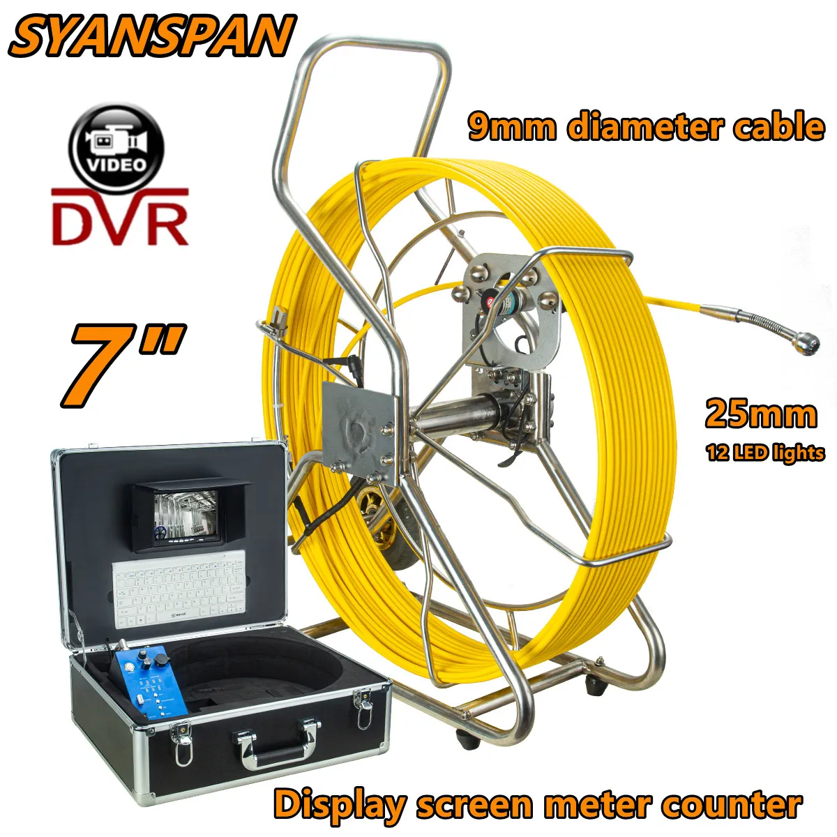 9mm-Cable-Pipe-Inspection-Camera-SYANSPAN-7-HD-Screen-Sewer-Cameras ...