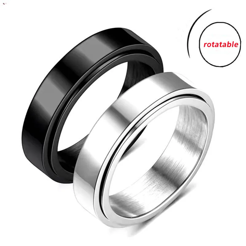 Anti Stress Anxiety Fidget Spinner Couple Rings For Lovers Rotating ...
