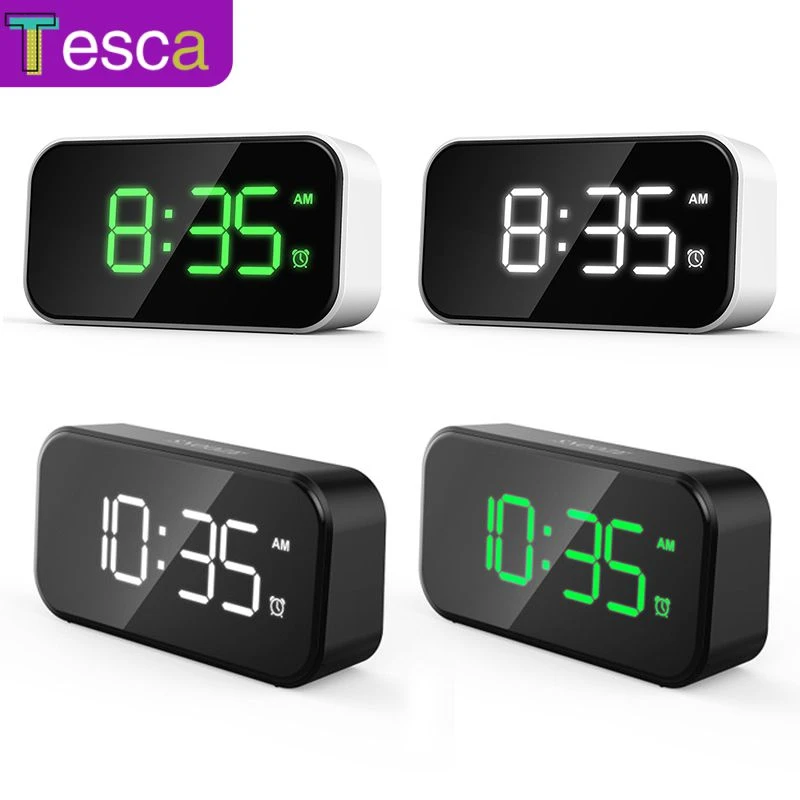 Digital Alarm Clock Full LED Mirror Screen 5 inch Creative Digital ...