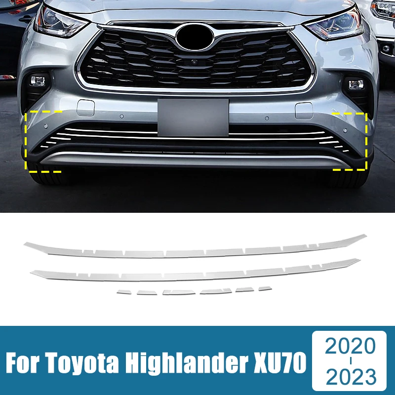 Stainless Car Front Bumper Lower Grille Trims Cover Middle Mesh Bright ...