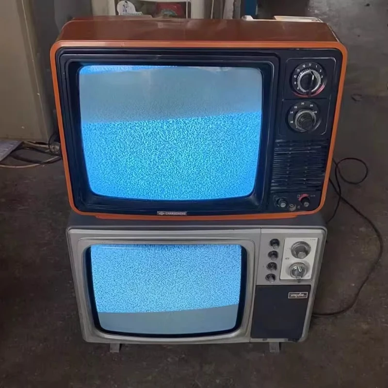 Retro Classic Nostalgic 8090 Old Objects Black and White TV Plugged in ...