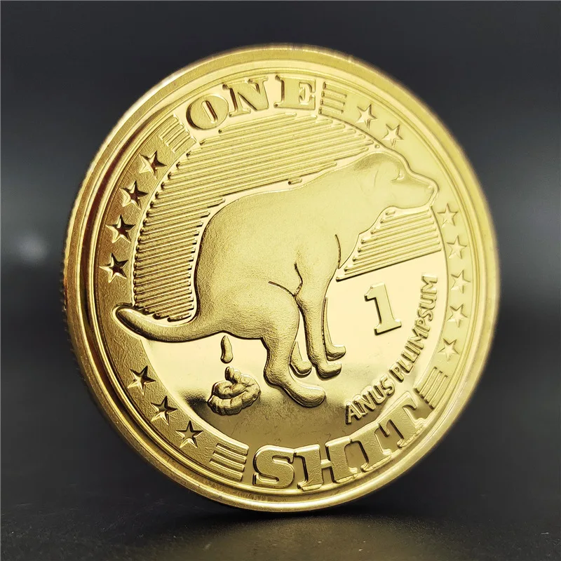 Lucky-gold-coin-Gold-Plated-dog-shit-Coin-Collectible-Art-Collection ...