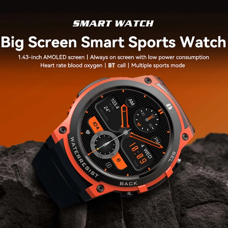 Large Screen Sports Watches Voice Assistant Screen NFC Control Language ...
