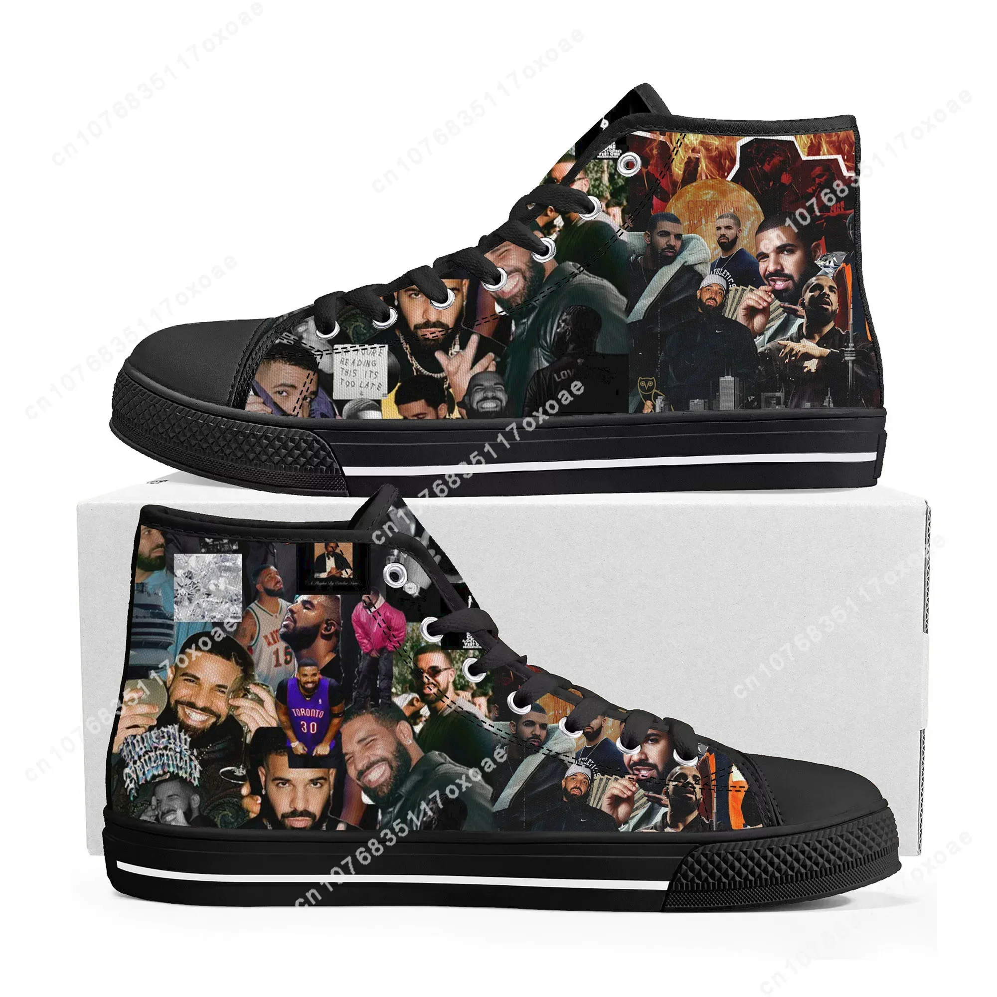 Rapper Drake Drizzy High Top Sneakers Mens Womens Teenager High Quality ...