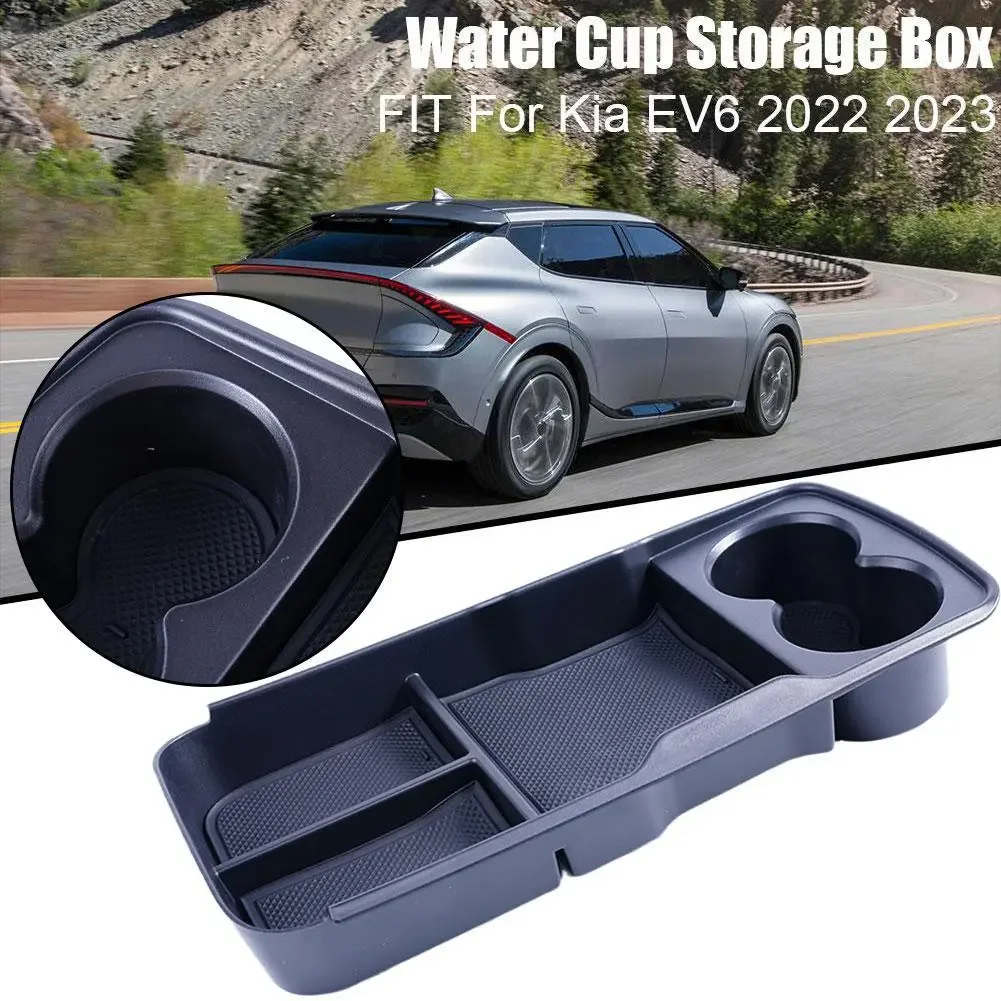 For Kia EV6 2022 2023 Car Center Console Storage Box Water Cup Holder ...