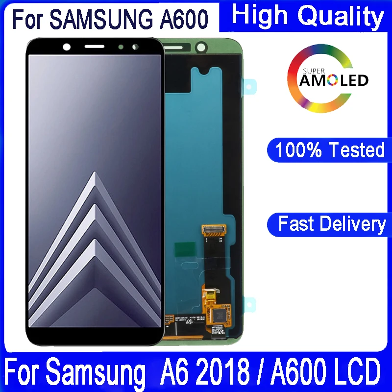Super-AMOLED-5-6-LCD-For-SAMSUNG-A6-2018-A600-A600F-A600FN-A600G-LCD ...