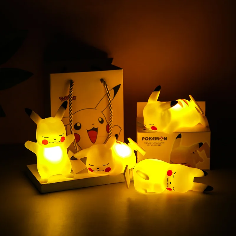 Pikachu Night Light Glowing Toy Cute Pikachu Pocket Monster Bedside ...