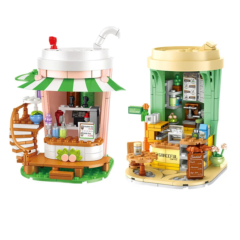Creative-Mini-Street-View-Series-Milk-Tea-Cup-Coffee-Shop-Milk-Tea-Shop ...