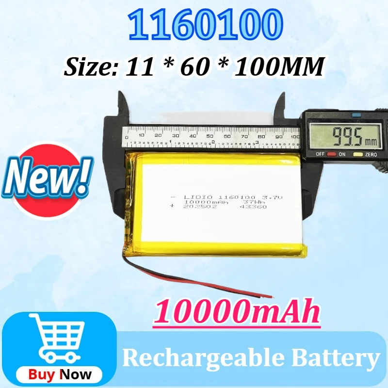 1-50PCS 1160100 3. 7V 10000mAh for Tablet PC Power Bank MP4 Toys Drones ...