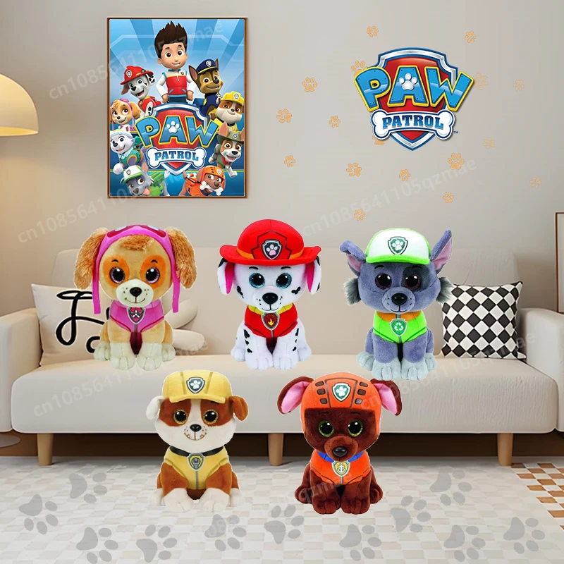 Paw-Patrol-Fluffy-Cartoon-Figure-Model-Dolls-Cute-Puppy-Team-Chase ...