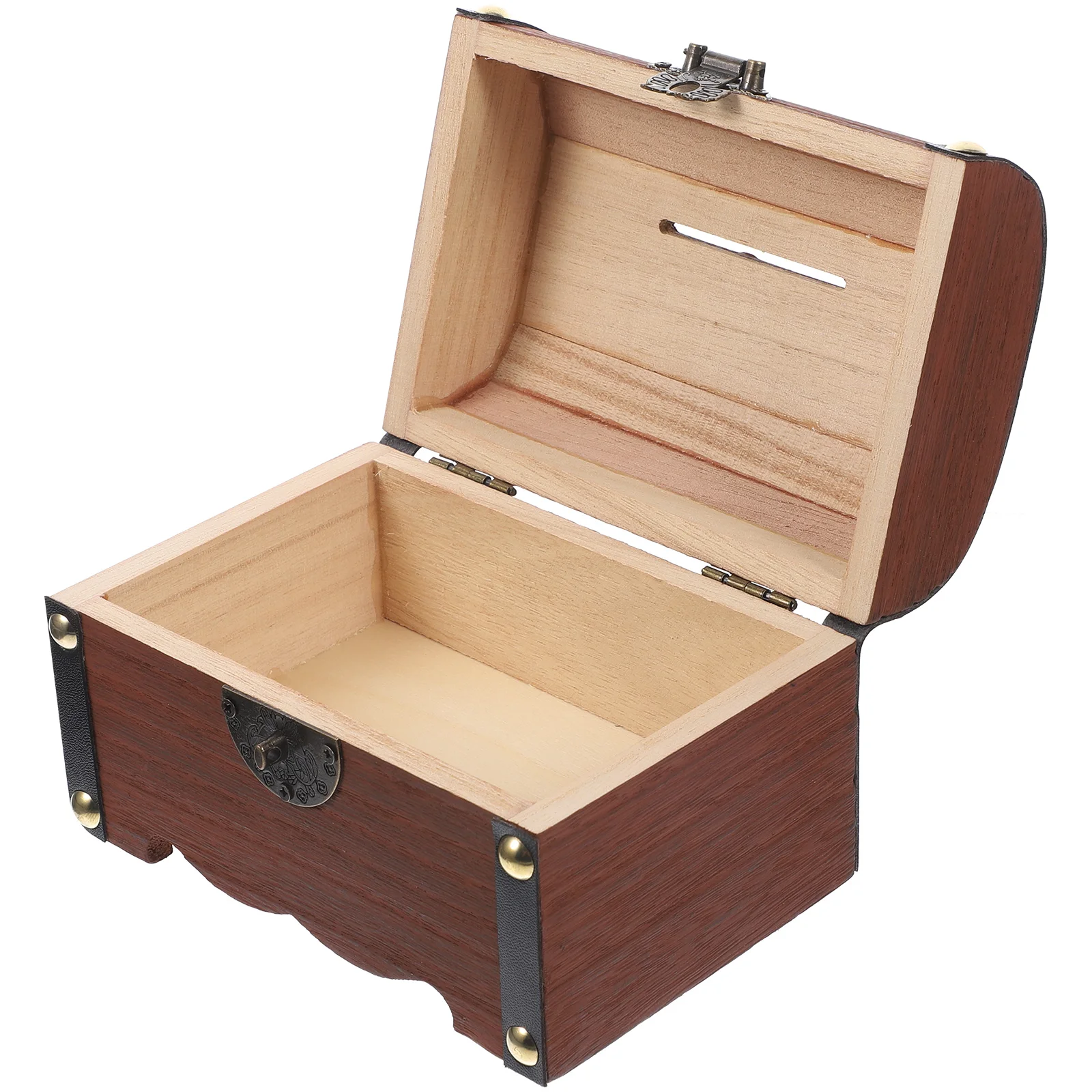 Money-Box-Lock-Desktop-Ornament-Wood-Coin-Container-Treasure-Key ...