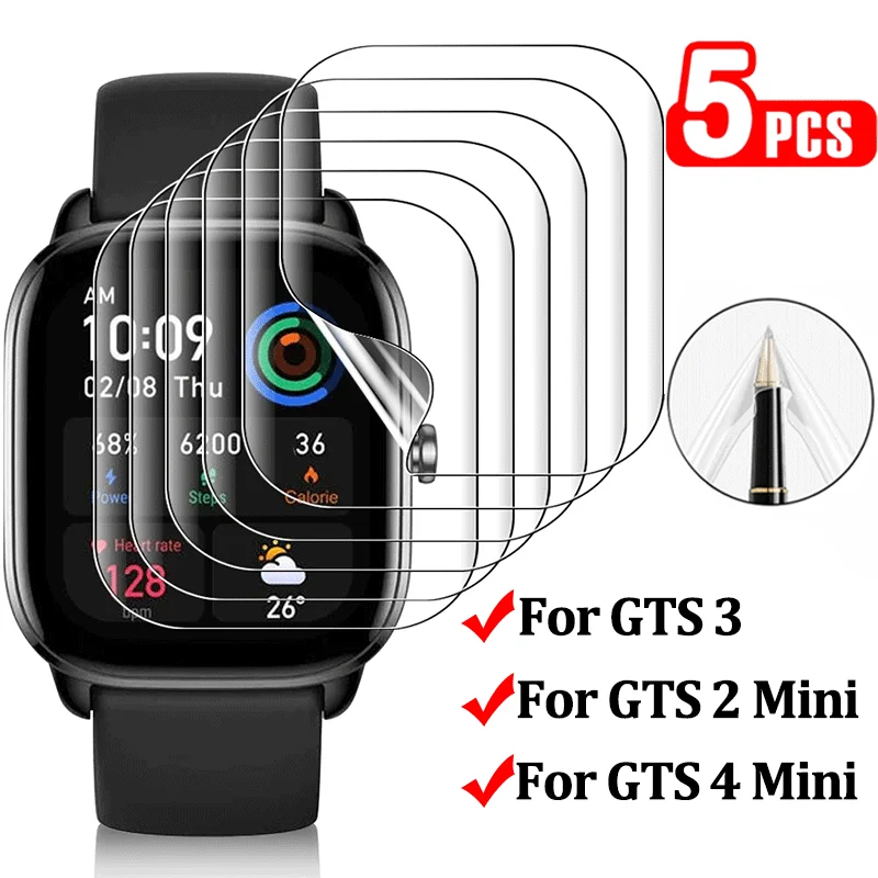 Para amazfit gts 3/gts2 mini/gts 4 mini filme de hidrogel protetor de ...