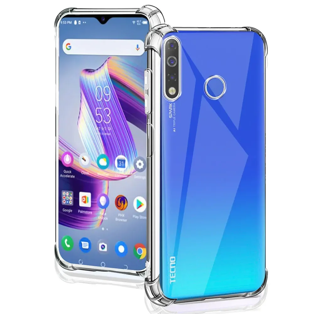 For Tecno Camon 12 Case Silicone Soft Shockproof Transparent Cover For ...