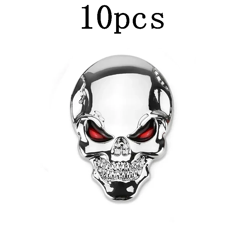 10PCS-Metal-3D-Skull-Skeleton-Car-Sticker-Motorcycle-Decal-Stickers ...