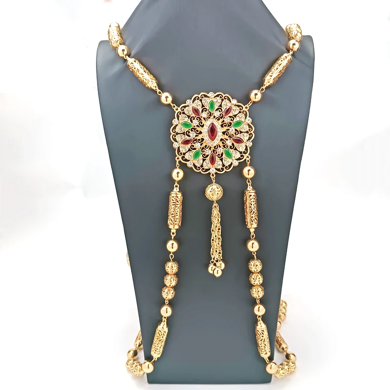 Arabian-Wedding-Jewelry-Moroccan-Metal-Bead-Chain-Ladies-Chest-and ...