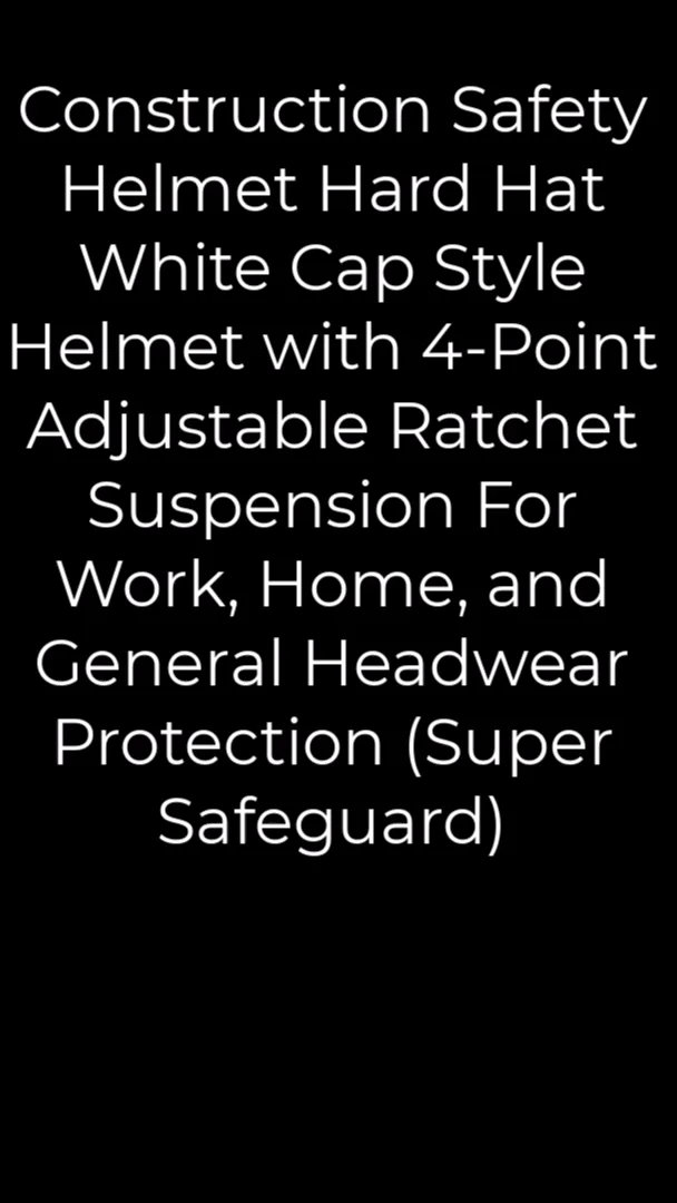 Construction Safety Helmet Hard Hat White Cap Style Helmet with 4-Point ...