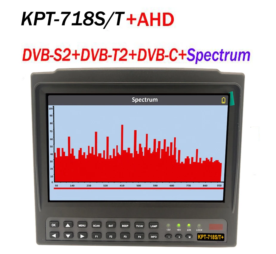 KPT-718ST+AHD DVB-S2 DVB-T2 DVB-C 7" LCD Stellite Finder meter HD ...