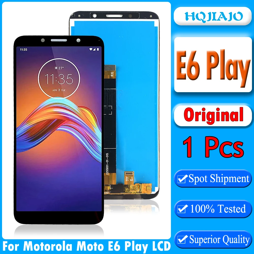 Pantalla táctil LCD Original de 5,5 pulgadas para Motorola Moto E6 Play, montaje de ...