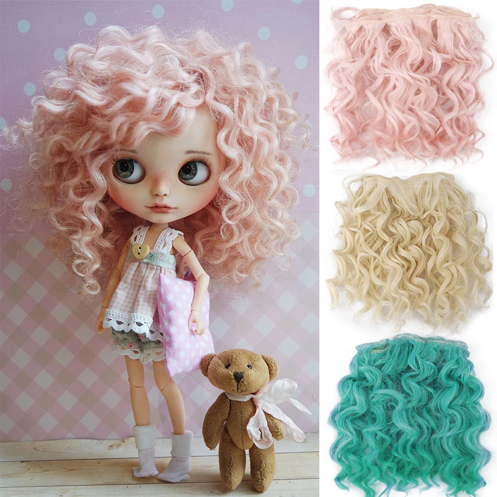 Peluca-de-mu-eca-de-pelo-rizado-de-15CM-accesorios-de-juguete-DIY ...