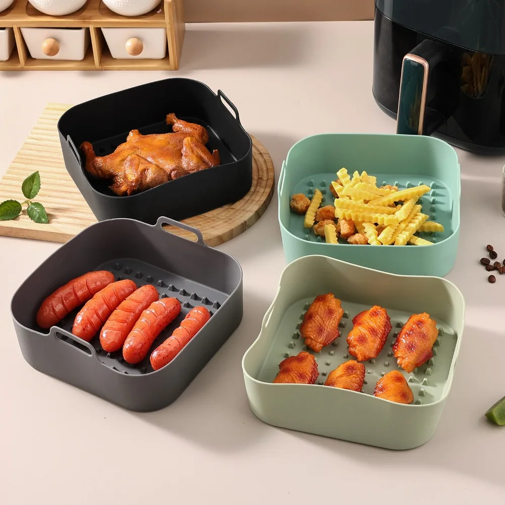 Silicone Air Fryer Baking Tray Square Reusable High Temperature ...