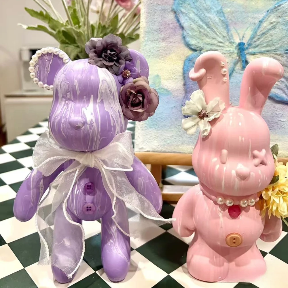 Handmade DIY Ornament Fluid Rabbit Internet Celebrity Violent BrickBear ...