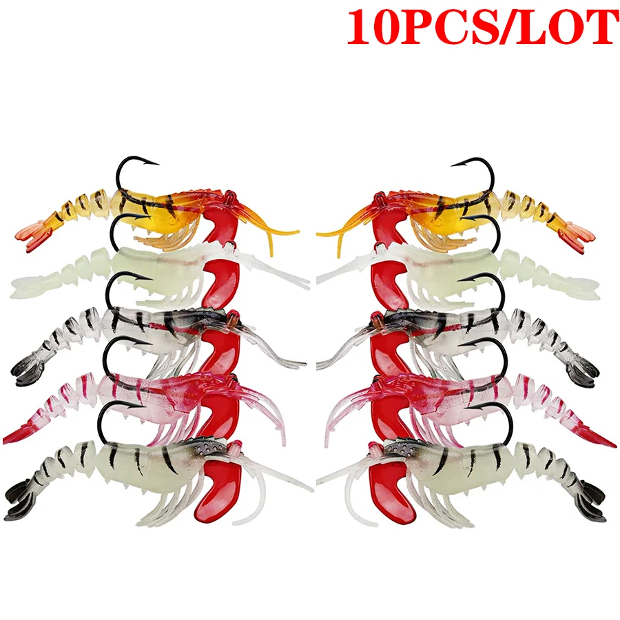 10pcs-Lot-Lead-Head-Silicone-Shrimp-Jig-Soft-Simulation-Prawn-Fishing-Lures-Artificial-Bait-For ...