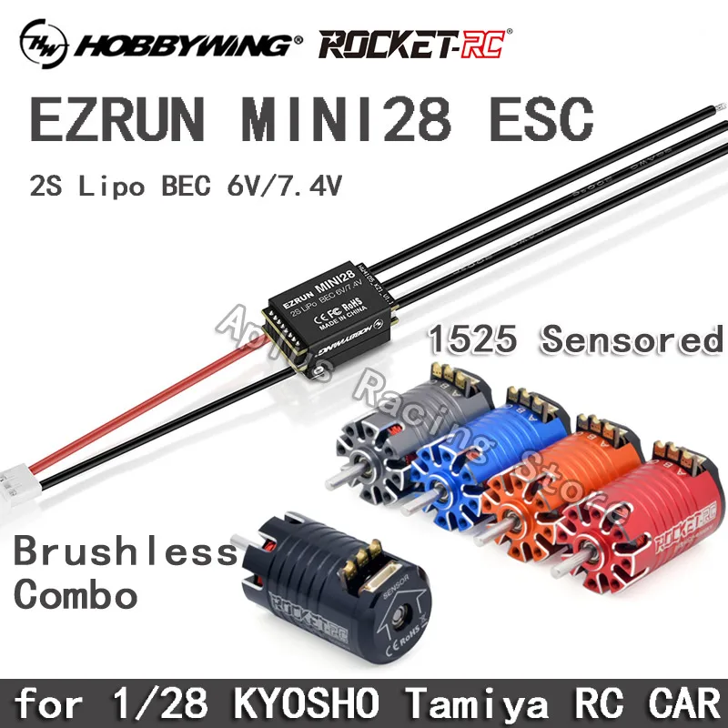 Hobbywing EZRUN MINI28 30A Sensored Brushless ESC Rocket-RC 1525 13.5T ...