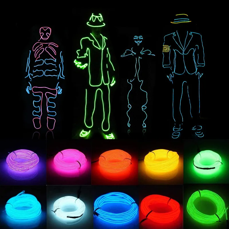 1m-3m-5m-Glow-EL-Wire-Neon-Cable-for-Christmas-Dance-Party-DIY-Costumes ...