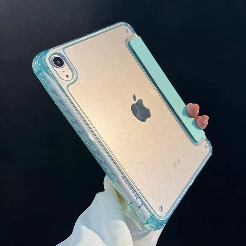 Acrylic-Clear-Tablet-Case-For-Ipad-Pro-11-With-Pen-Slot-Smart-Leather ...