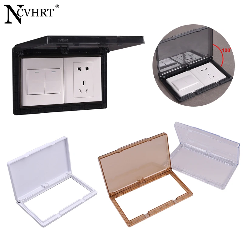 86 Type Double Socket Switch Protector Electric Plug Cover Child Safety ...